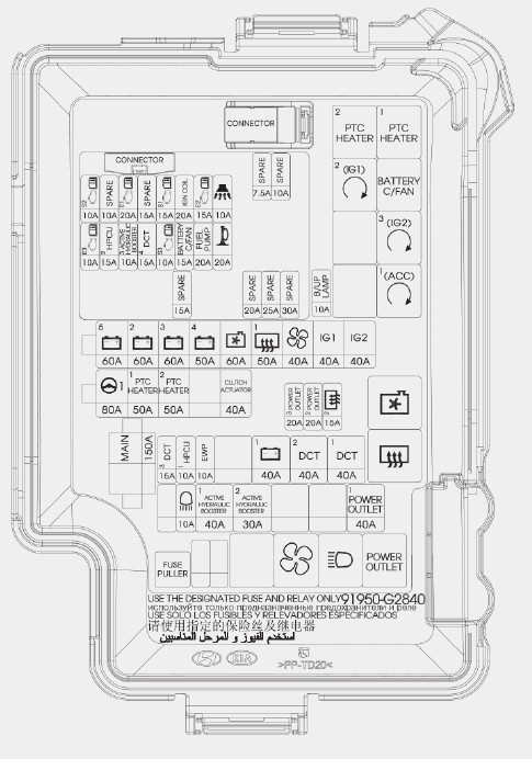2022 Hyundai Ioniq Hybrid fuse box diagram - StartMyCar